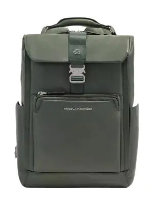 PIQUADRO Buckle-fastening Leather Backpack - Green