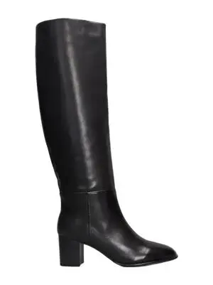 BIBI LOU Biarritz Booties Knee-high Leather Boots - Black