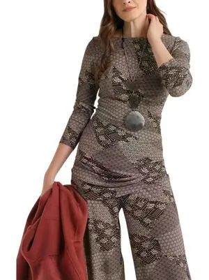 Malìparmi Mosaic Kimono T-shirt - Grey