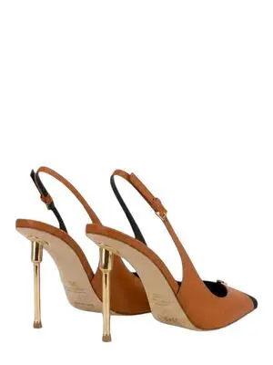 Elisabetta Franchi Bicolour Slingback Pumps Brown