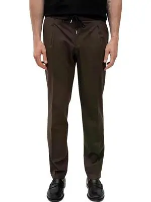 Hugo Slim-fit Pants In A Superflex Wool Blend Brown
