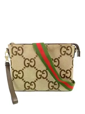 Gucci Jumbo Gg Clutch Bag Neutrals