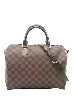 LOUIS VUITTON 2012 30 Speedy Bandoulière Damier Ebene Tote Bag - Brown