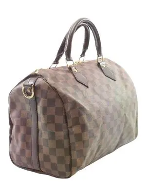 LOUIS VUITTON 2012 30 Speedy Bandoulière Damier Ebene Tote Bag - Brown