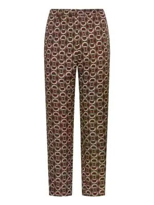 Malìparmi Graphic Orbit Chain-print Trousers - Brown