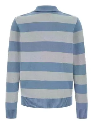 Lacoste Striped Long-sleeve Polo Shirt - Blue