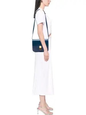 Celine 2016 Medium Calfskin Classic Box Crossbody Bag - Blue