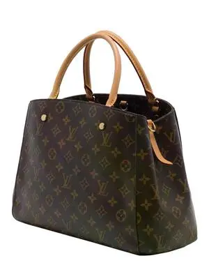 LOUIS VUITTON 2014 Monogram Montaigne Mm Satchel Brown