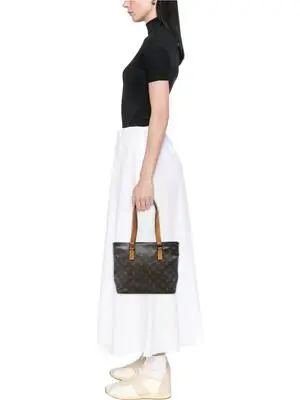 LOUIS VUITTON 2003 Monogram Cabas Piano Tote Bag - Brown