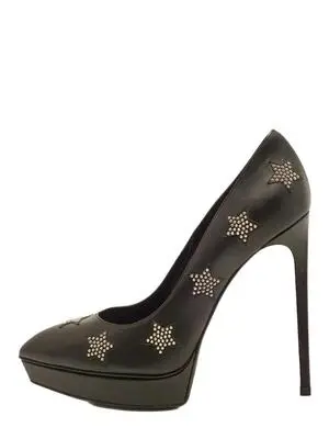 Saint Laurent Paris Janis Studded Platform Pumps - Black