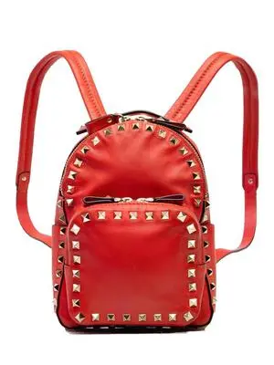 Valentino Garavani 2000-2017 Mini Calfskin Rockstud Backpack Red
