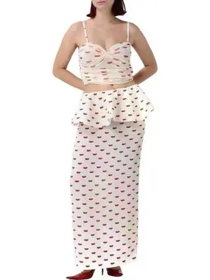 FIORUCCI Lips-print Bandeau Top