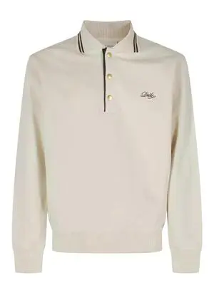 Drole De Monsieur Logo-embroidered Tipped Polo Shirt - Neutrals