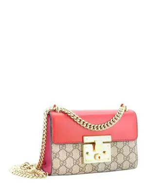 Gucci Padlock Shoulder Bag Gg Coated Canvas And Leather Small Crossbody Bag - Brown