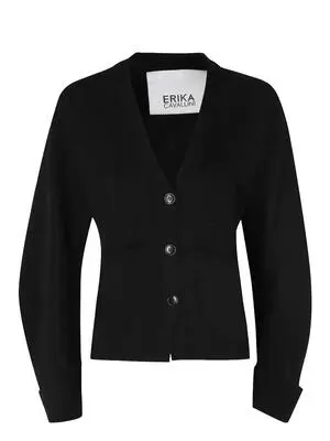 Erika Cavallini Pietro V-neck Patch-pocket Cardigan - Black