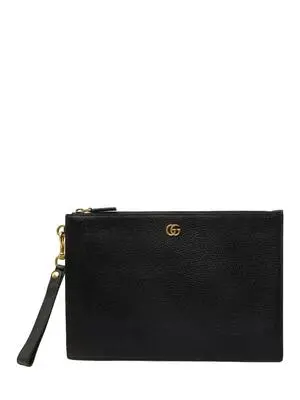 Gucci 2016-2026 Gg Marmont Calfskin Clutch Bag - Black