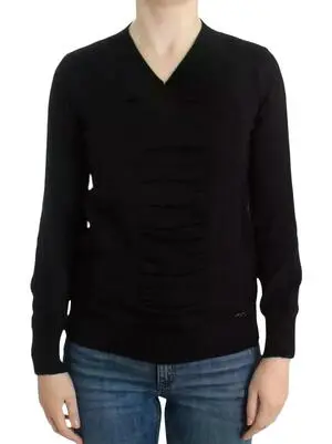 Costume National V-neck Long-sleeve Sweater - Black