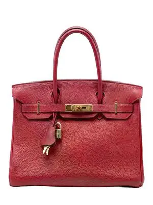 Hermès 2005 Clemence Birkin Retourne 30 Handbag - Red