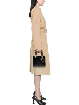 Dior 2021 Small Patent Cannage Lady Satchel - Black