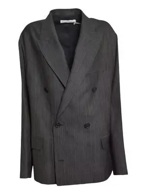 Our Legacy Pinstripe Double-breasted Blazer - Grey