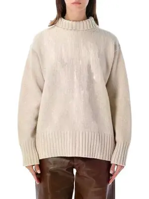 RÓHE Ribbed-knit Roll-neck Sweater - Neutrals