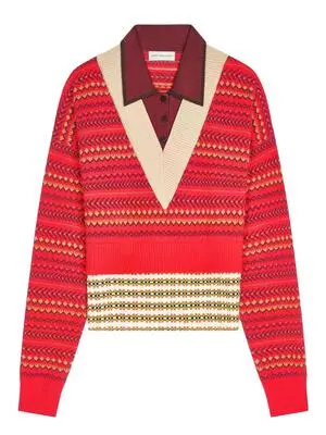 Dries Van Noten Boxy Wool Sweater Red