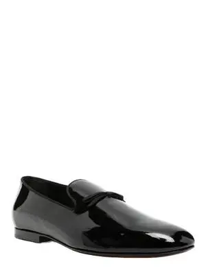 TOM FORD Patent Leather Bow-detail Loafers - Black