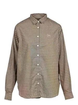 GLOWNY Check Embroidered Button-up Shirt - Brown