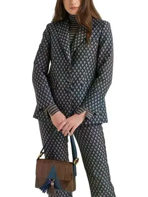 Malìparmi Geometric Jacquard Blazer - Blue