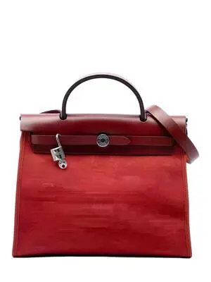 Hermès 2015 Toile Herbag Zip 31 Satchel Red