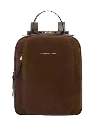 PIQUADRO Rfid-shielded Suede Leather Backpack - Brown