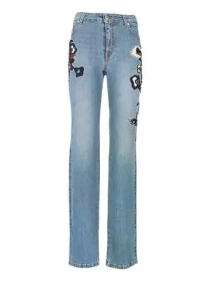 Ermanno Scervino Embroidered Straight-leg Jeans - Blue