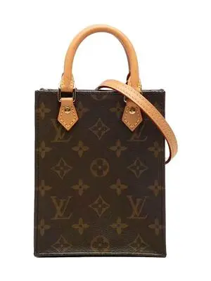LOUIS VUITTON 2021 Monogram Petit Sac Plat Satchel - Brown
