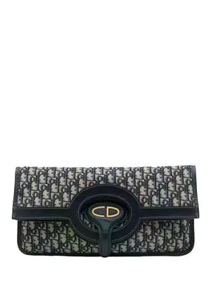 Dior 2020 Oblique Canvas Fold Over Clutch Bag - Blue