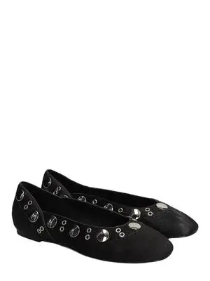 BIBI LOU Mati Ballerinas Stud-embellished Ballet Flats Black