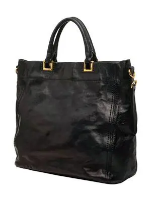 PRADA 2000-2013 Glace Calf Open Convertible Tote Satchel