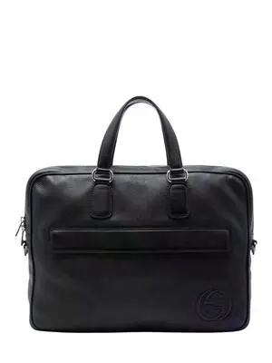 Gucci 2016-2026 Calfskin Soho Briefcase Business Bag - Black