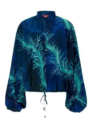 F.R.S FOR RESTLESS SLEEPERS Archilo Printed Silk Blouse - Blue