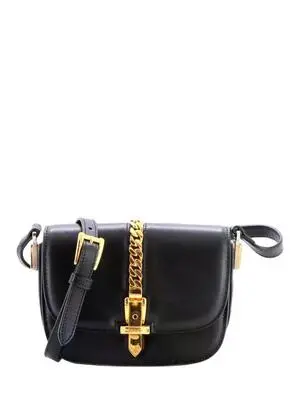 Gucci Sylvie 1969 Shoulder Bag Leather Mini Crossbody Bag - Black
