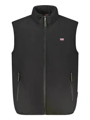 NORWAY 1963 Logo-patch Zip-up Gilet - Black