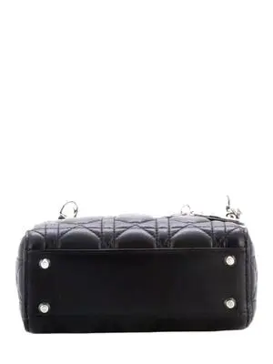 Dior Lady Chain Bag Cannage Quilt Lambskin Mini Satchel - Black