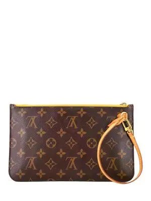 LOUIS VUITTON Neverfull Pochette Monogram Canvas Large Pouch - Brown