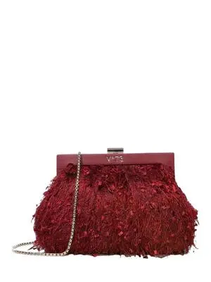 V°73 Feather-effect Clutch Bag Red