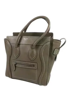Celine Micro Luggage Leather Tote Bag - Grey
