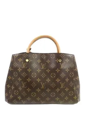 LOUIS VUITTON Mm Montaigne Monogram Tote Bag Brown