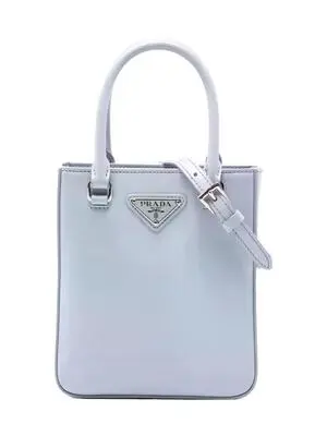 Prada 2013-2016 Small Spazzolato Leather Satchel Blue