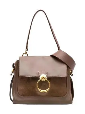 Chloé 2020 Small Calfskin And Suede Tess Day Satchel - Brown