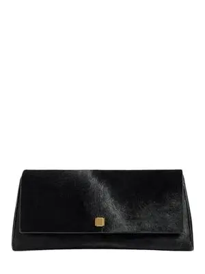 Khaite Audrey Leather Clutch Bag Black