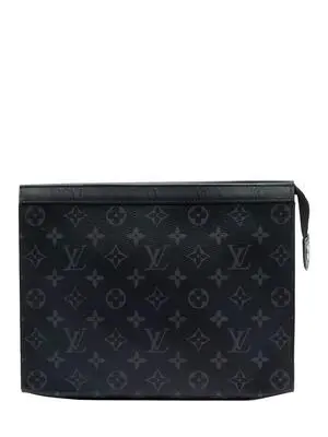 LOUIS VUITTON 2020 Monogram Eclipse Pochette Voyage Mm Clutch Bag - Black