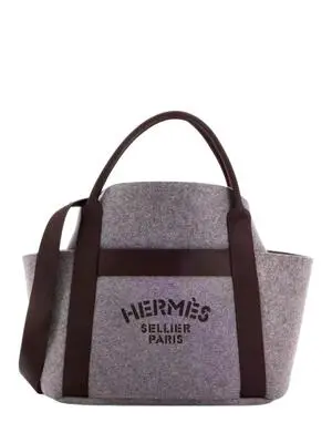Hermès Sac De Pansage Groom Handbag Felt Shoulder Bag - Grey